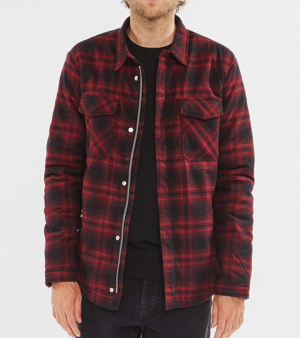 Vintage Ind. Sherpa jacket-Wine red | Streetbeat.fi & isotkoot.com